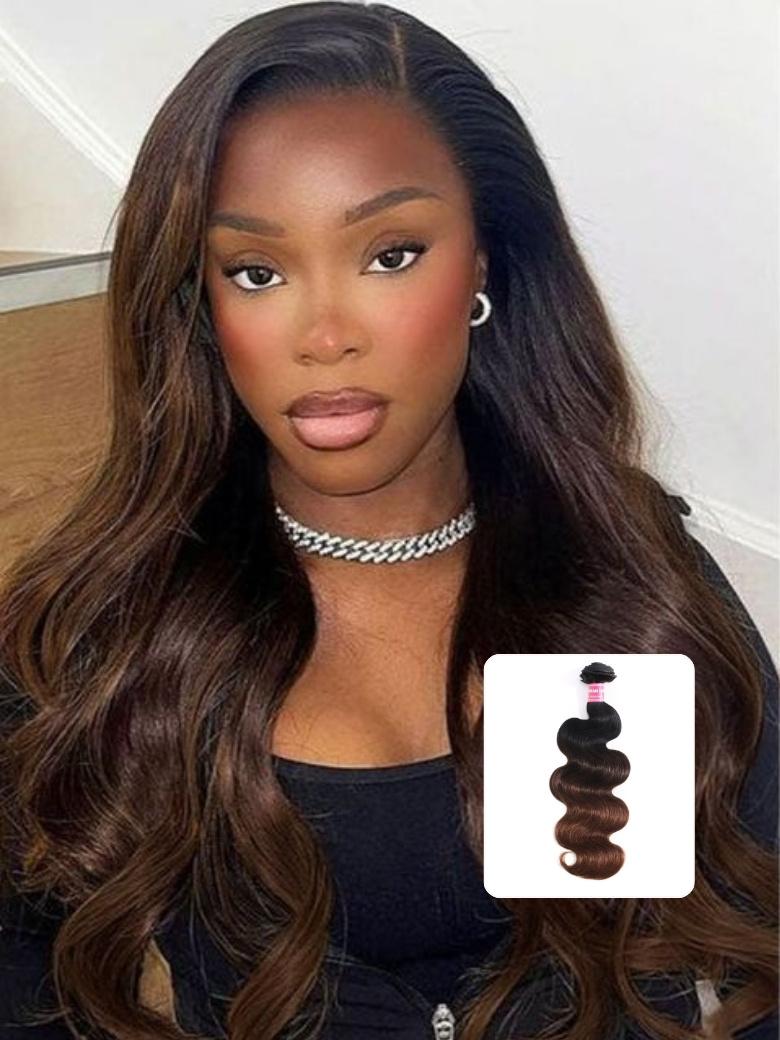 Nadula Chestnut Brown Black Roots Color Body Wave Quality Virgin Human ...