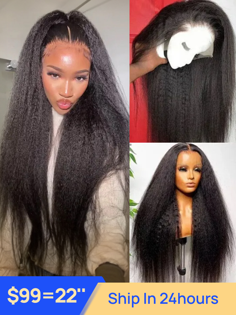 Nadula Flash Sale 4x0.75 T Part And 6x4.5 Pre-Cut Lace Put On And Go Kinky Straight Human Hair Wigs