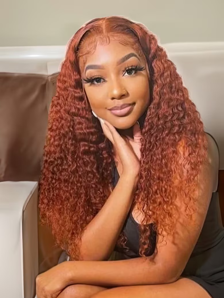 Nadula Flash Sale #30 Ginger Color 13x4 Lace Frontal Jerry Curly Human Hair Wigs