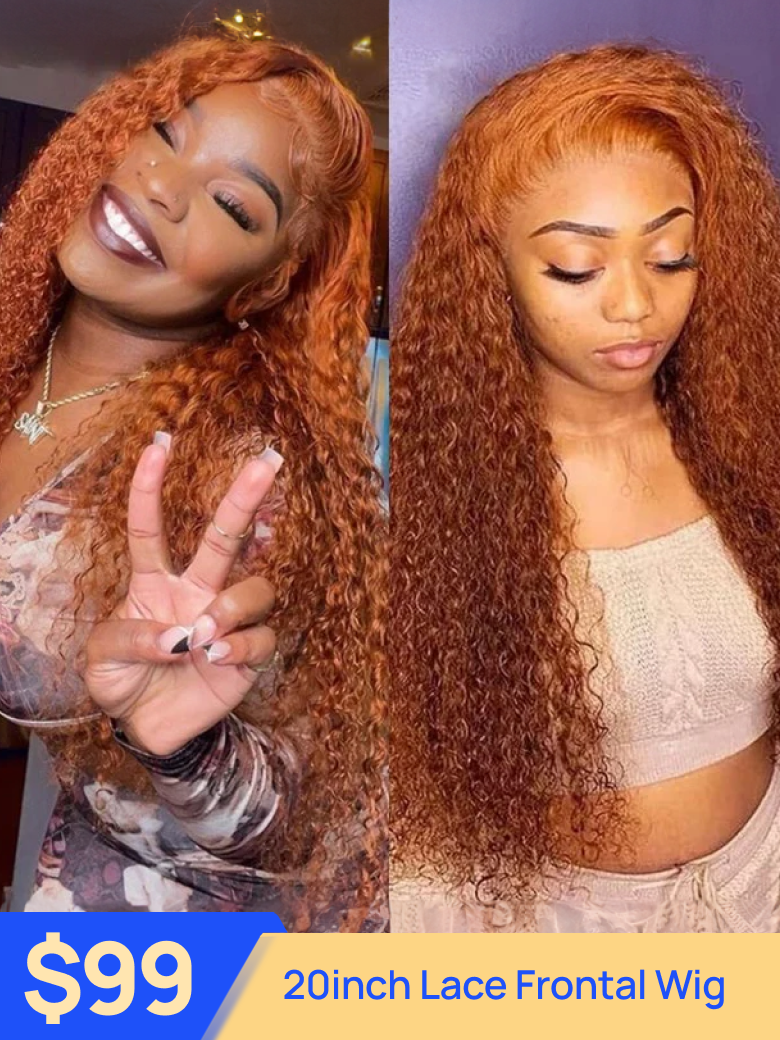 Nadula Flash Sale #30 Ginger Color 13x4 Lace Frontal Jerry Curly Human Hair Wigs