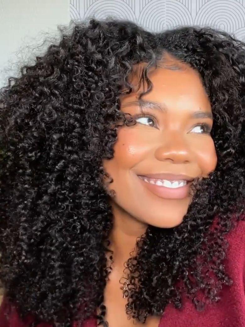 Nadula Glueless V Part Kinky Curly Wig Upgrade U Part Human Hair Coily Wig Beginner Friendly ...