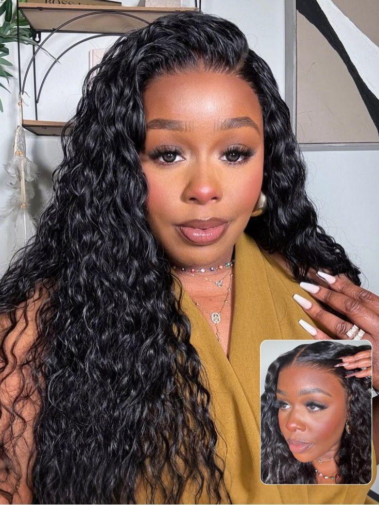 Nadula Flash Sale 7x5 Bye Bye Knots Invisible Knots Water Wave Put On and Go Human Hair Wigs