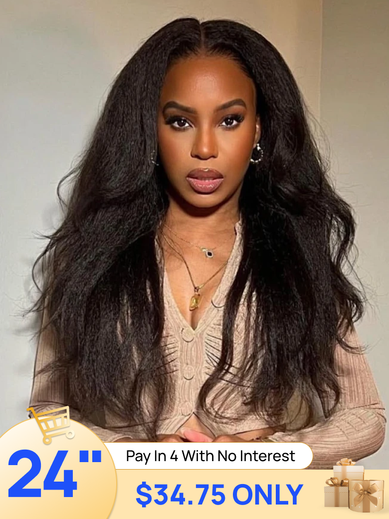 Nadula Flash Sale Kinky Straight Human Hair Wig Put On And Go Glueless Wigs Natural Hairline For ...