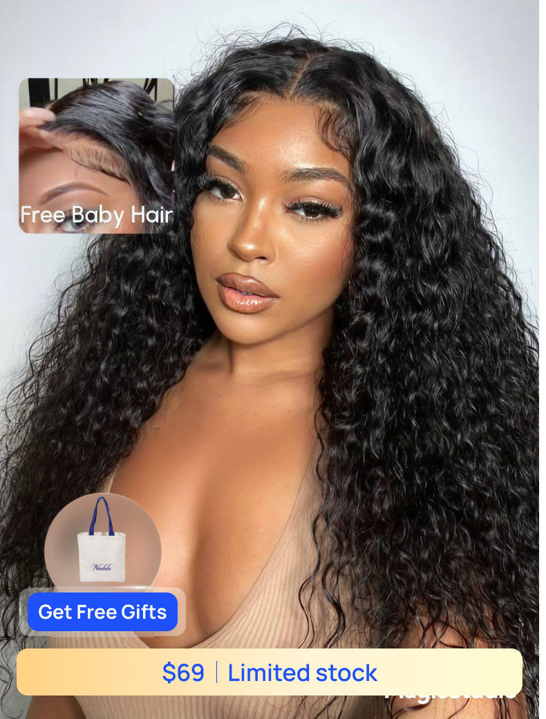 Nadula Flash Sale Water Wave Hair Wigs 7x5 Bye Bye Knots Pre-Bleached Glueless Hair Wigs With Or ...