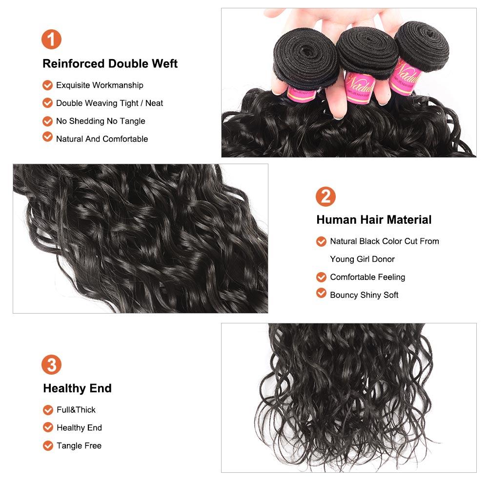 Nadula Virgin Hair Brazilian Water Wave Hair Weave 1 Bundle Free Shipping